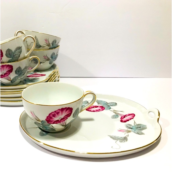 Noritake | Dining | Vintage Morning Glory By Noritake Set Of 7 Tea Cups ...